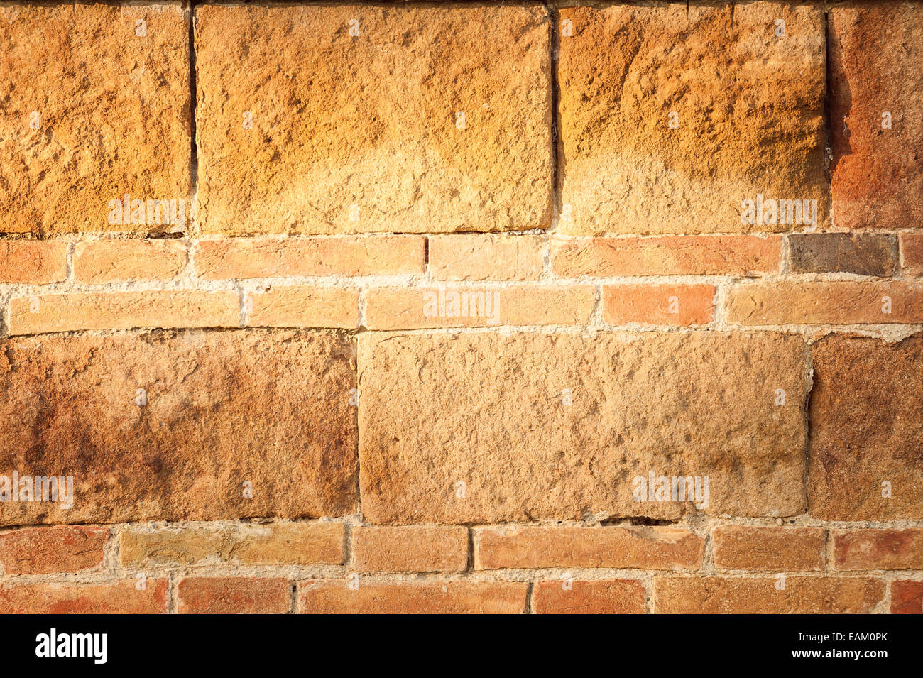 red brick and rock Italian wall background Stock Photo - Alamy