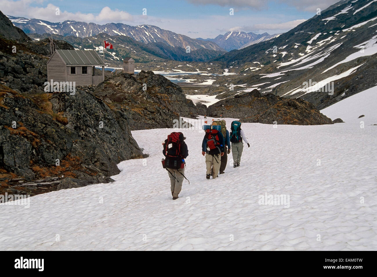 Hikers On Chilkoot Trail Klondike Gold Rush Np Alaska Stock Photo - Alamy
