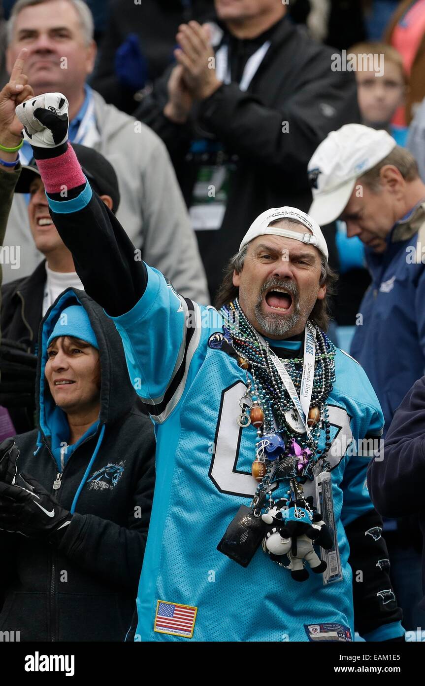 Charlotte, NC, USA. 16th Nov, 2014. Carolina Panthers fans celebrate a ...