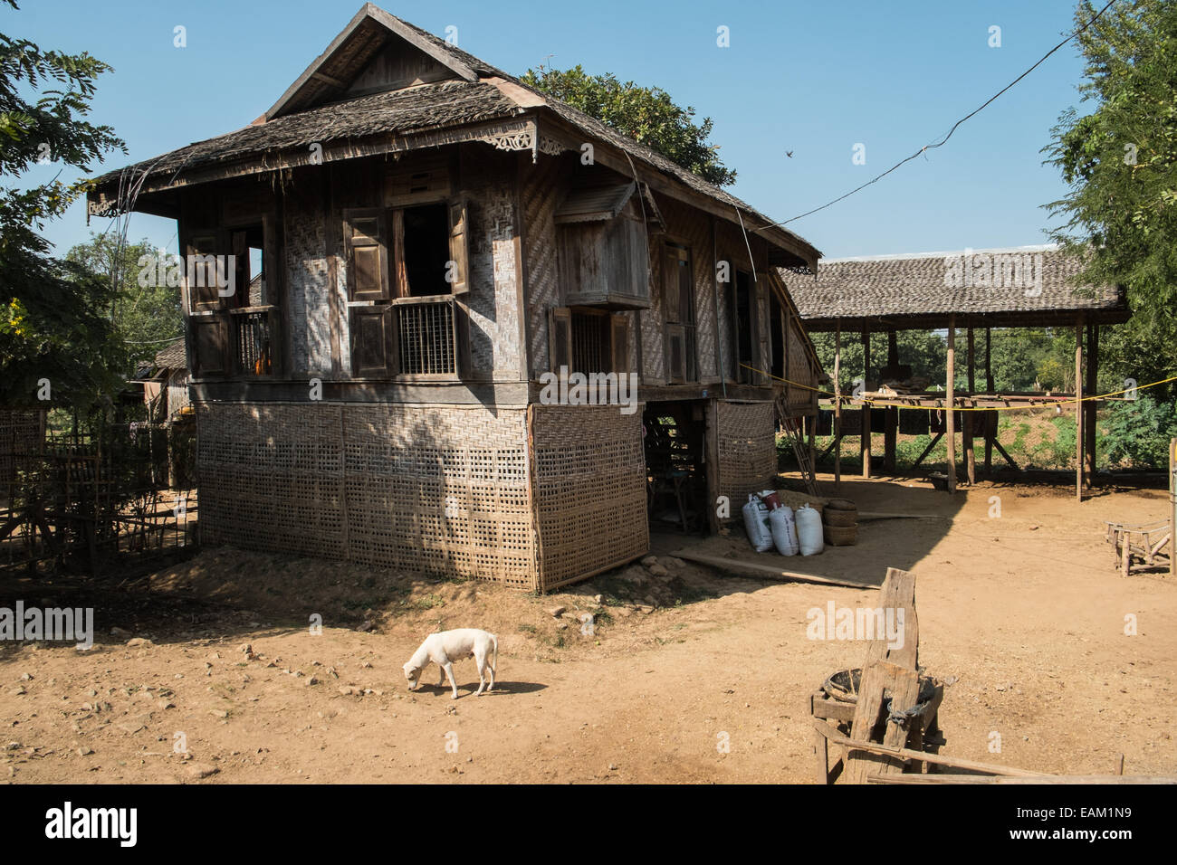 Traditional housing,house at Inwa, Ava, near Mandalay,Burma,Myanmar ...