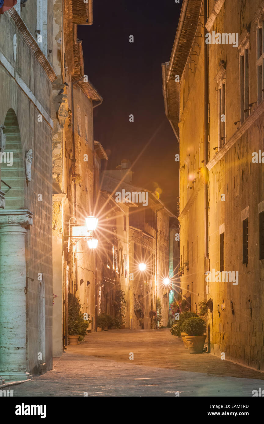 The Italian town late at night in Tuscany Stock Photo - Alamy