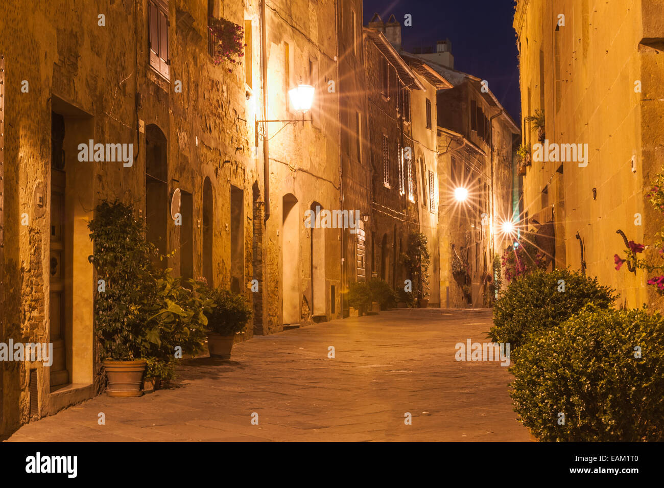 The Italian town late at night in Tuscany Stock Photo - Alamy