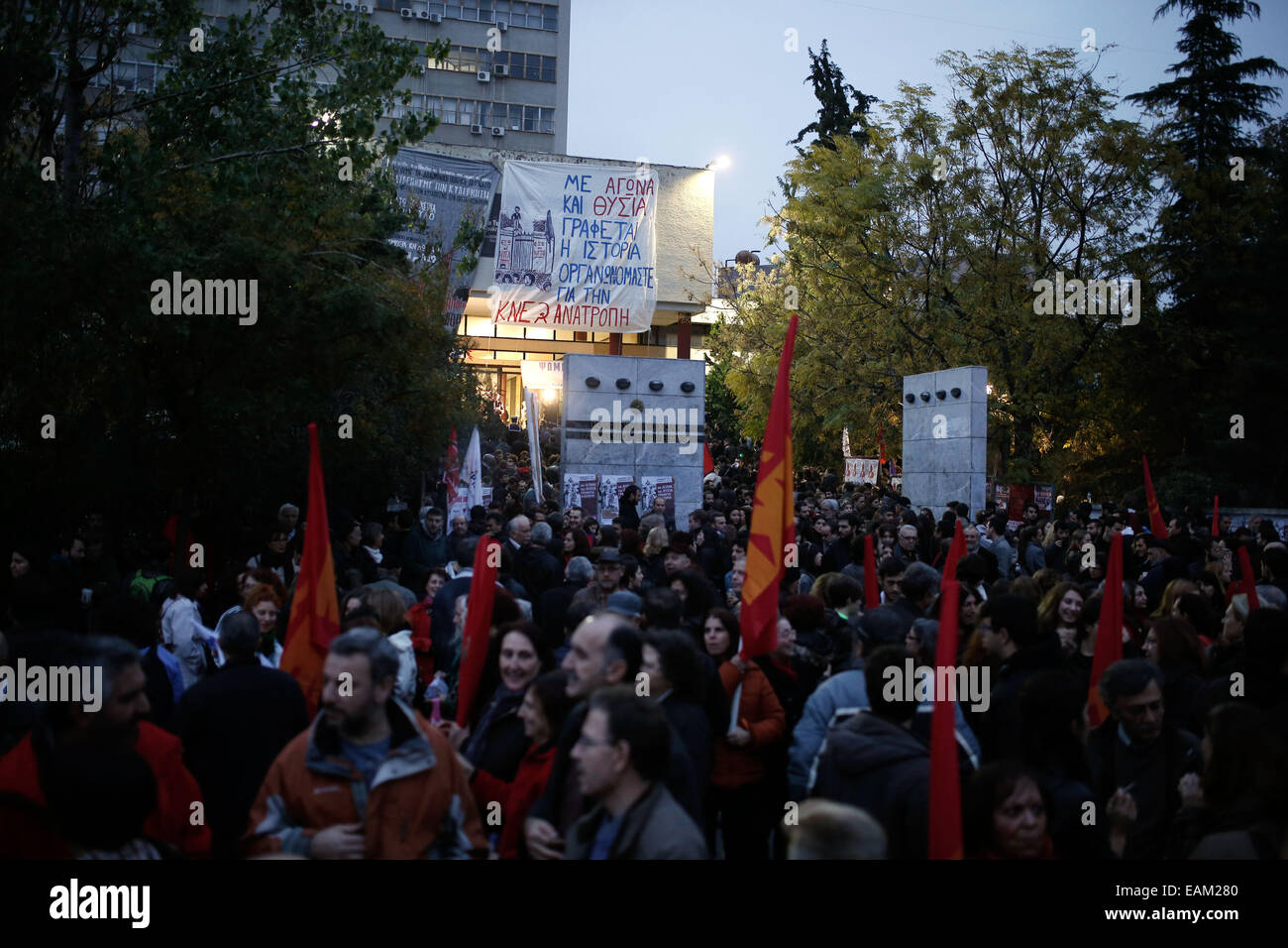 Thessaloniki, Greece. 17th November, 2014. Thousands marched to the ...