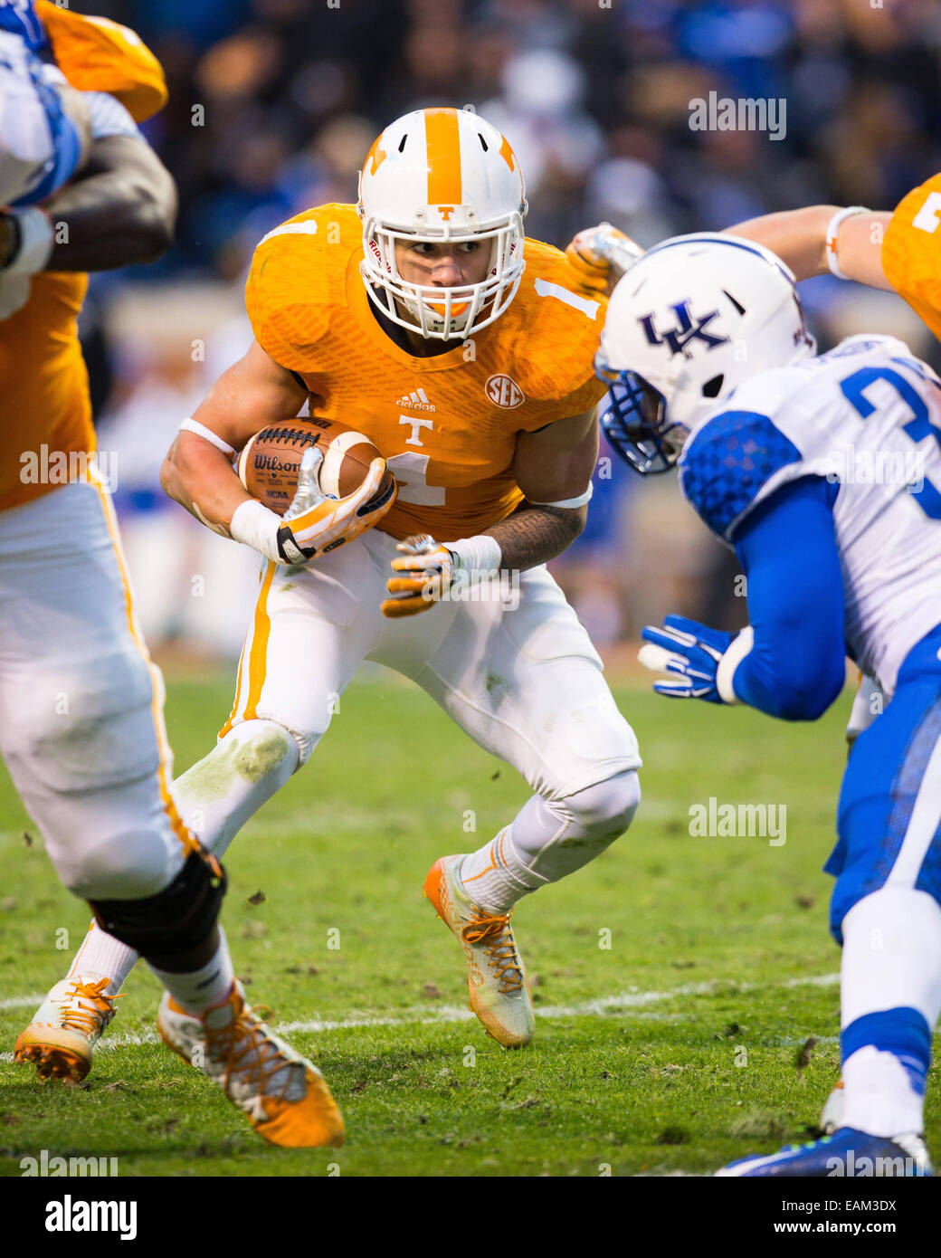 November 15, 2014:running back Jalen Hurd #1 of the Tennessee ...