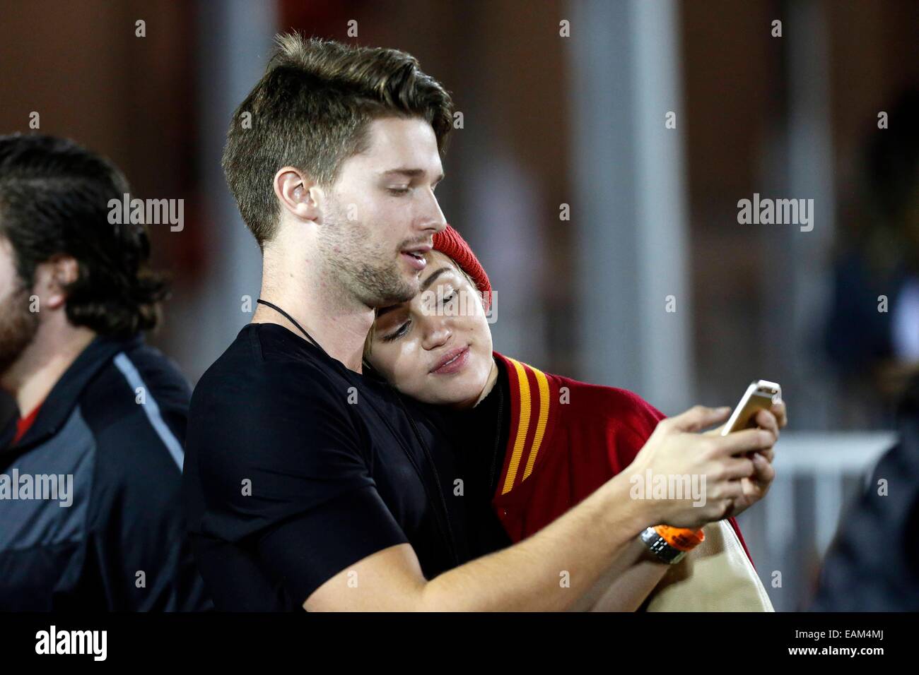 November 13, 2014 Singer Miley Cyrus and Patrick Schwarzenegger in ...