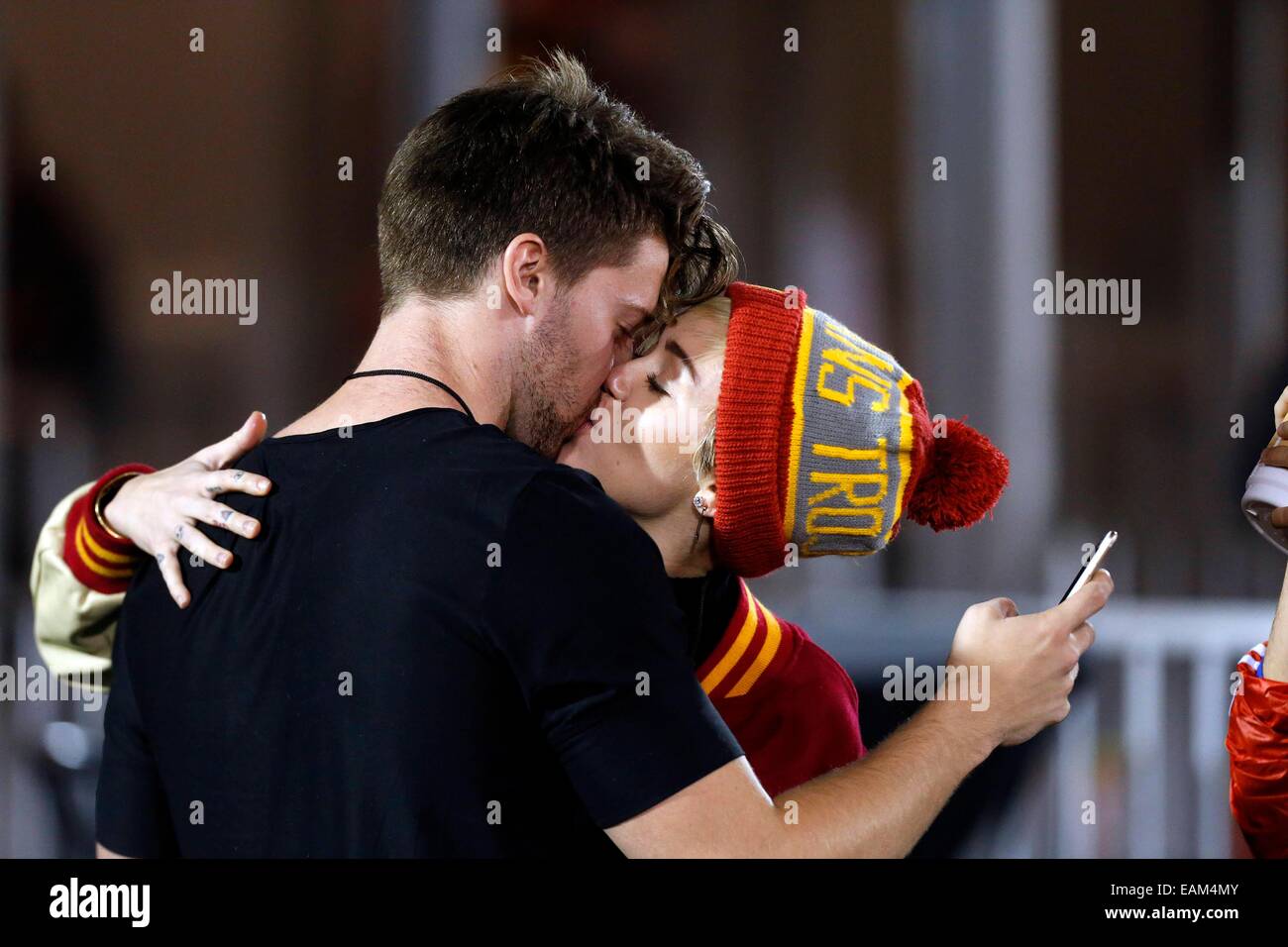 November 13, 2014 Singer Miley Cyrus and Patrick Schwarzenegger in ...