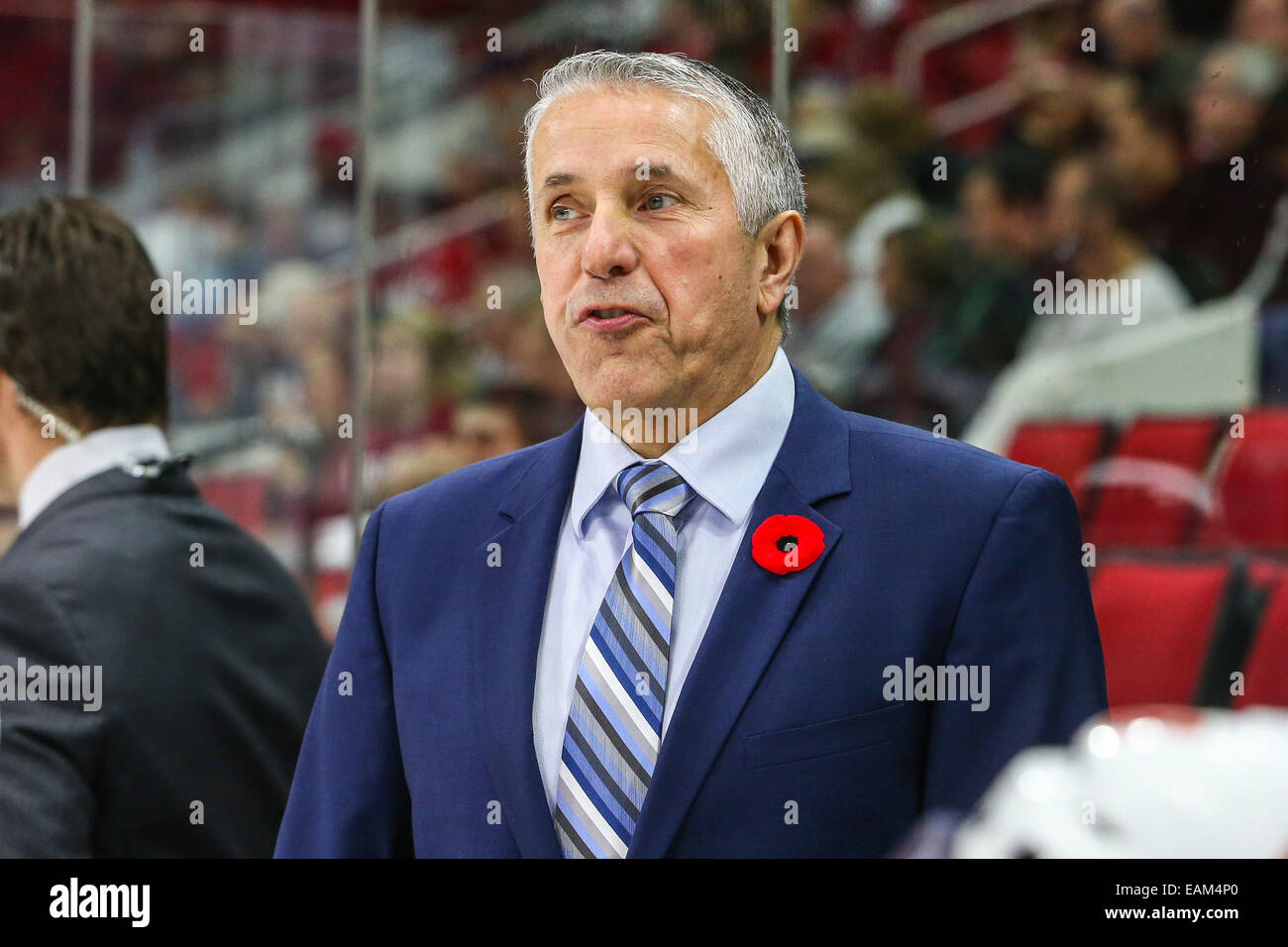 Raleigh, North Carolina, USA. 10th Nov, 2014. Calgary Flames head coach ...