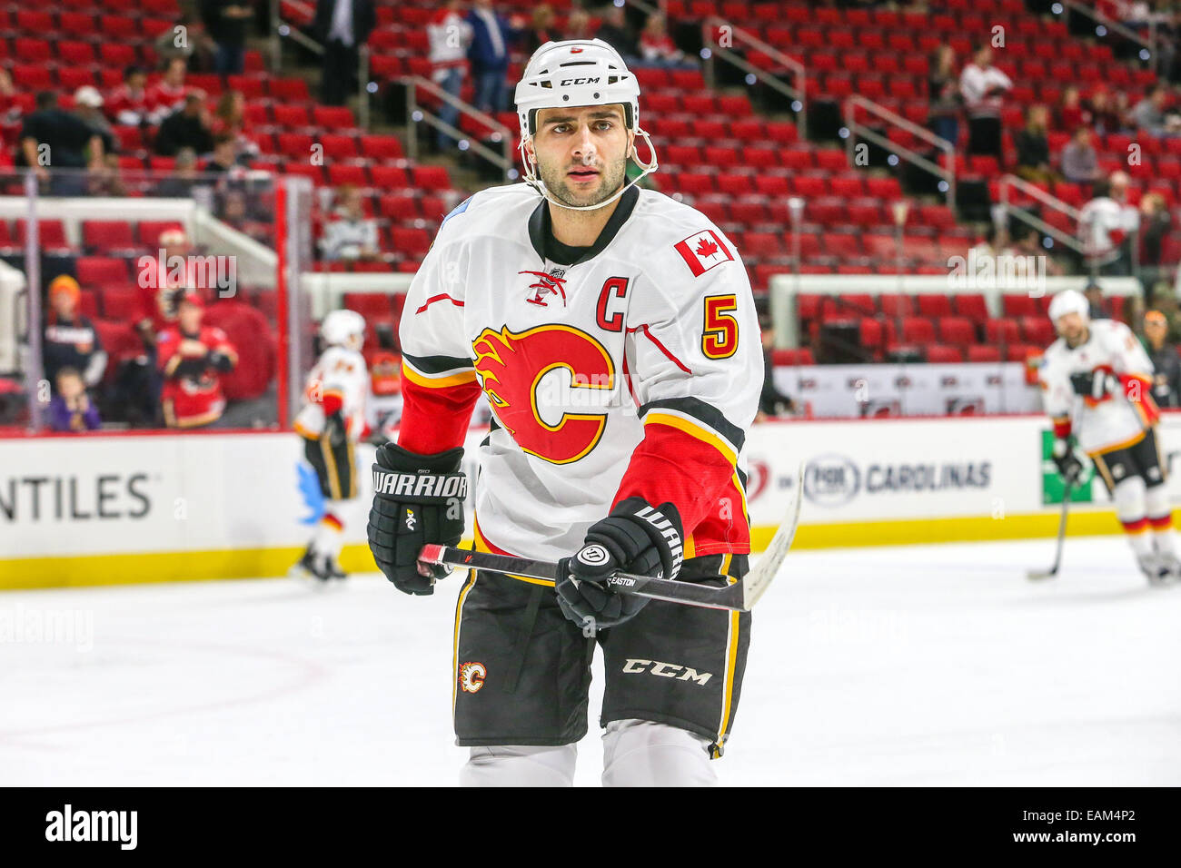 Raleigh, North Carolina, USA. 10th Nov, 2014. Calgary Flames defenseman ...