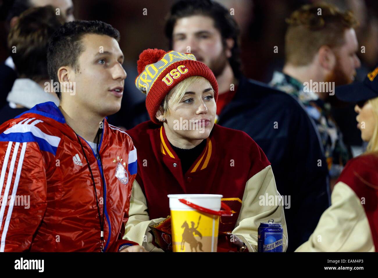 November 13, 2014 Singer Miley Cyrus in attendance during NCAA Football ...