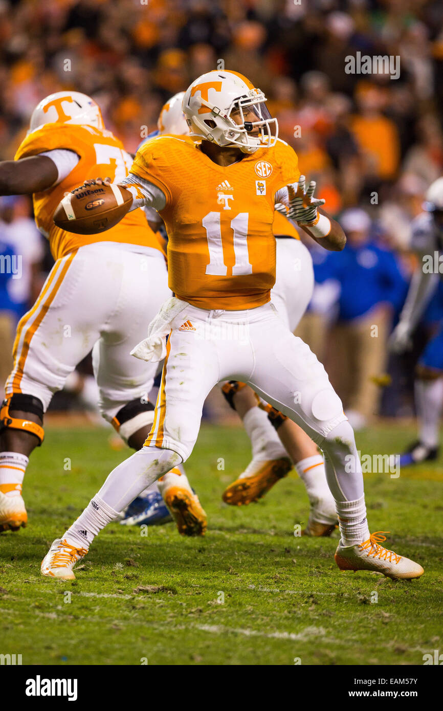 November 15, 2014:quarterback Joshua Dobbs #11 of the Tennessee ...