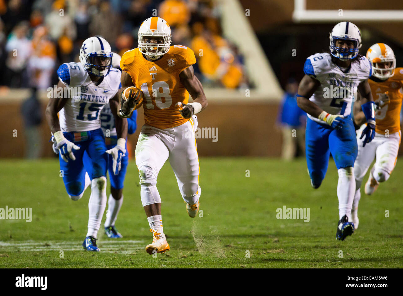 November 15, 2014:wide receiver Jason Croom #18 of the Tennessee ...