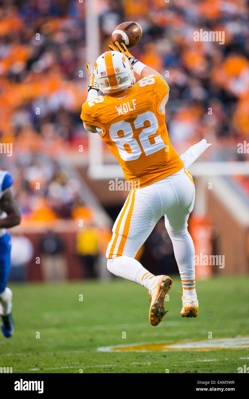 November 15, 2014:tight end Ethan Wolf #82 of the Tennessee Volunteers ...