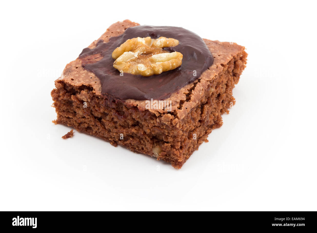 One brownie isolated on white Stock Photo - Alamy