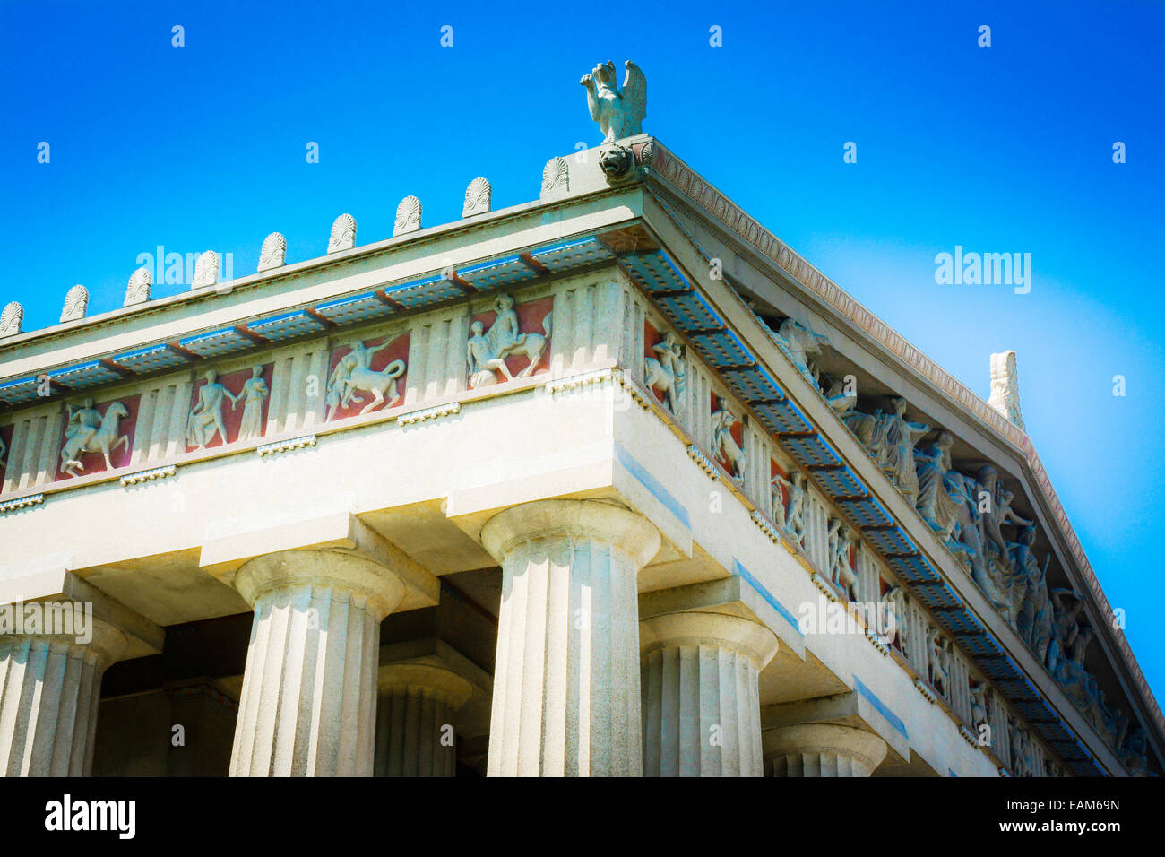 Close up architectural details of the Parthenon in Nashville, TN, built ...