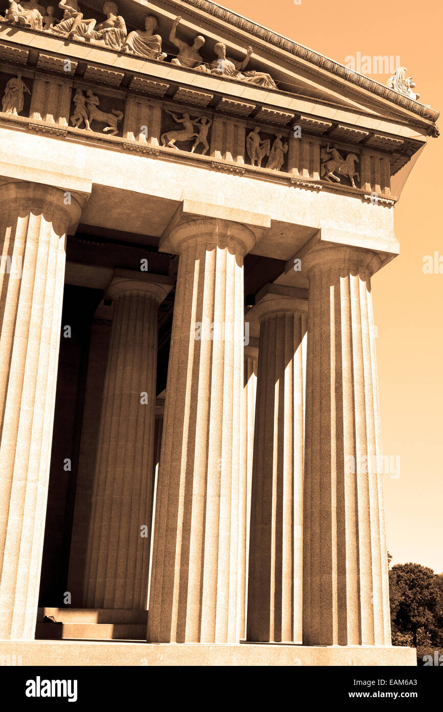 The Parthenon in Nashville, TN, is a full scale replica of the original Parthenon in Athens ...