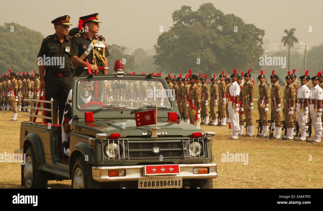 Lt Gen Raman Dhawan, GOC Bengal Area reviewing the NCC Day Parade at ...