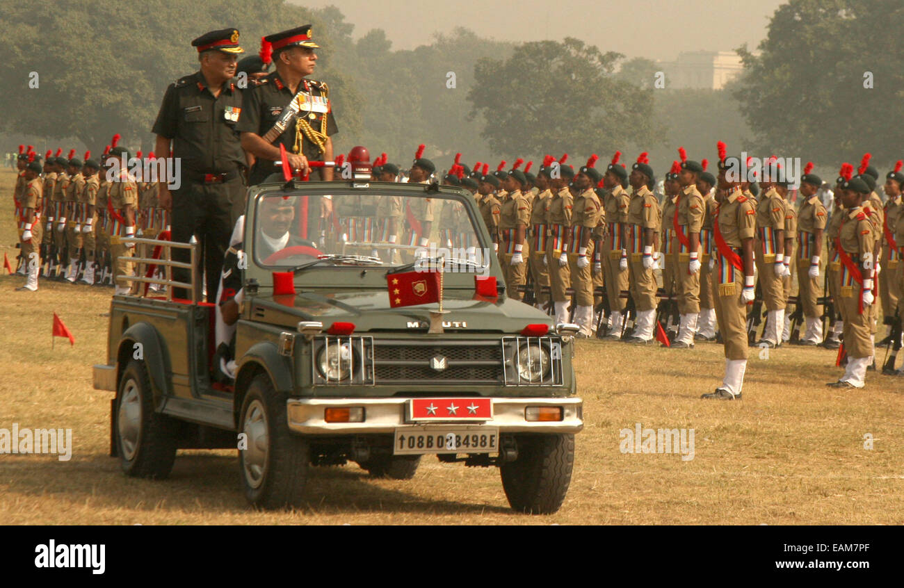 Lt Gen Raman Dhawan, GOC Bengal Area reviewing the NCC Day Parade at ...