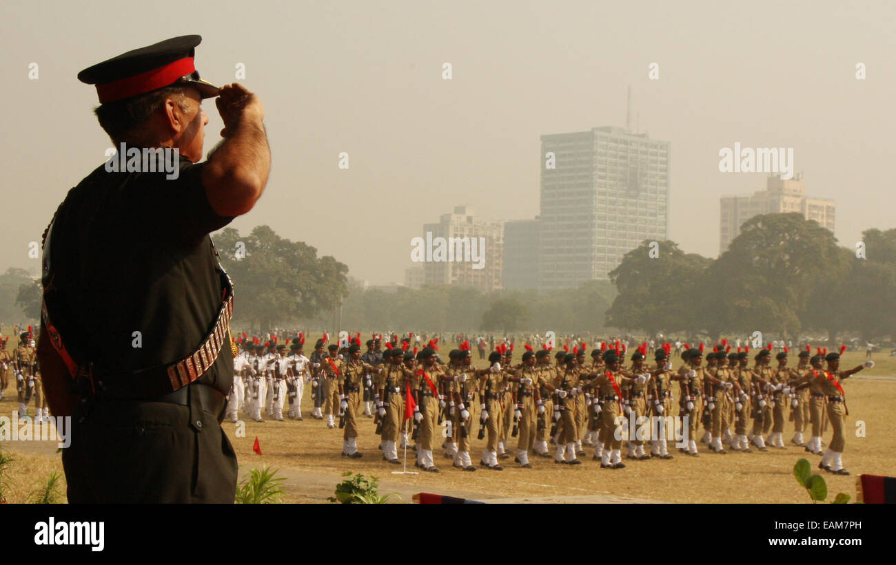 Lt Gen Raman Dhawan, GOC Bengal Area taking Salute of the NCC Day ...