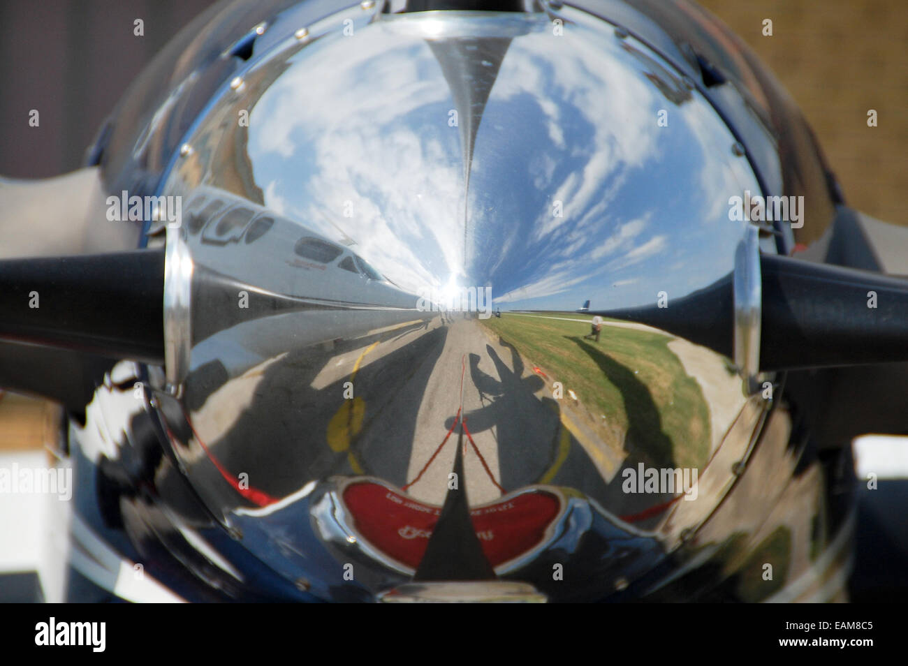 Engine piston aircraft standing on the tarmac. An interesting ...