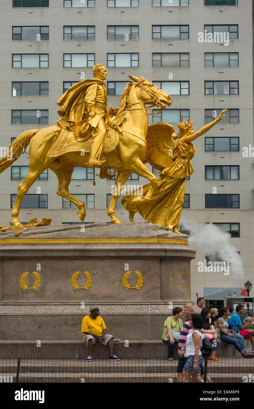 Equestrian statue of general william tecumseh sherman hi-res stock ...