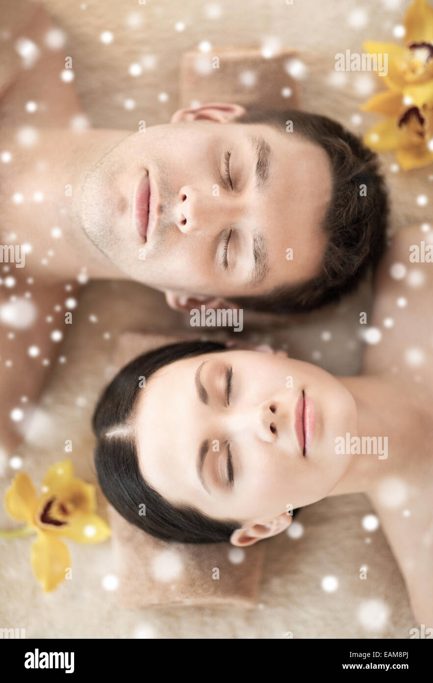 happy couple in spa Stock Photo - Alamy