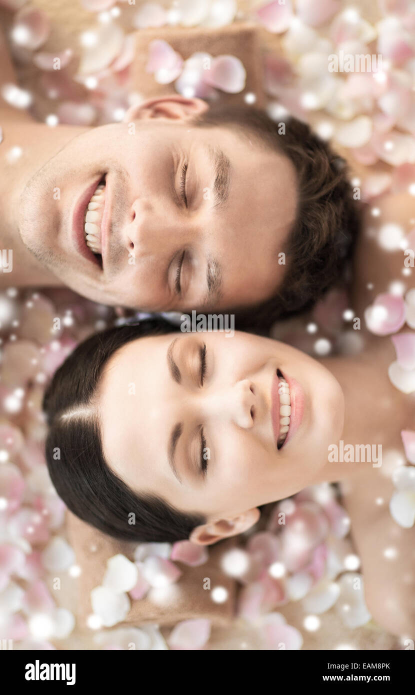 happy couple in spa Stock Photo - Alamy