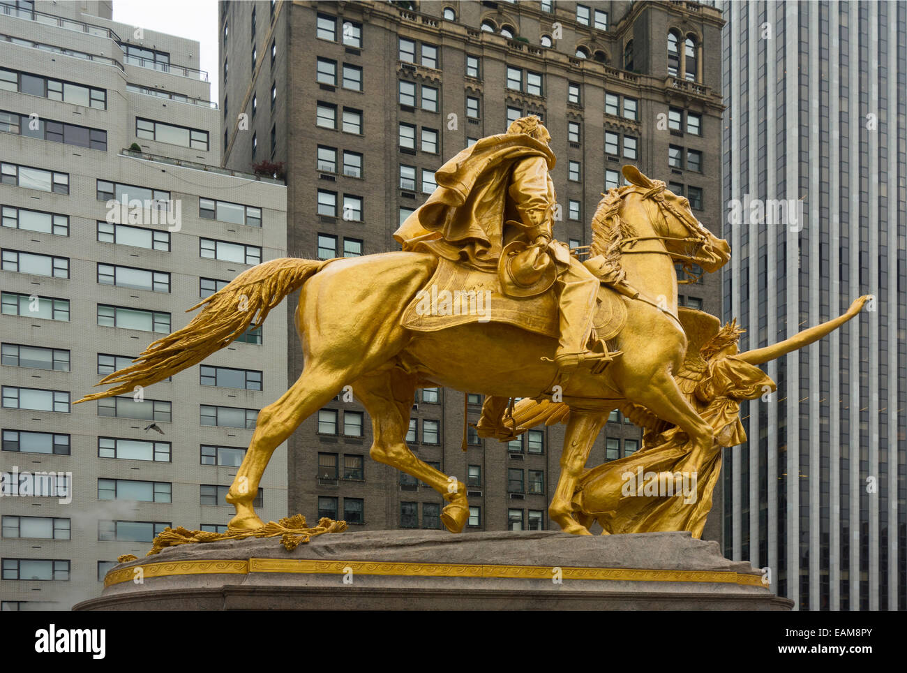 Equestrian statue of general william tecumseh sherman hi-res stock ...