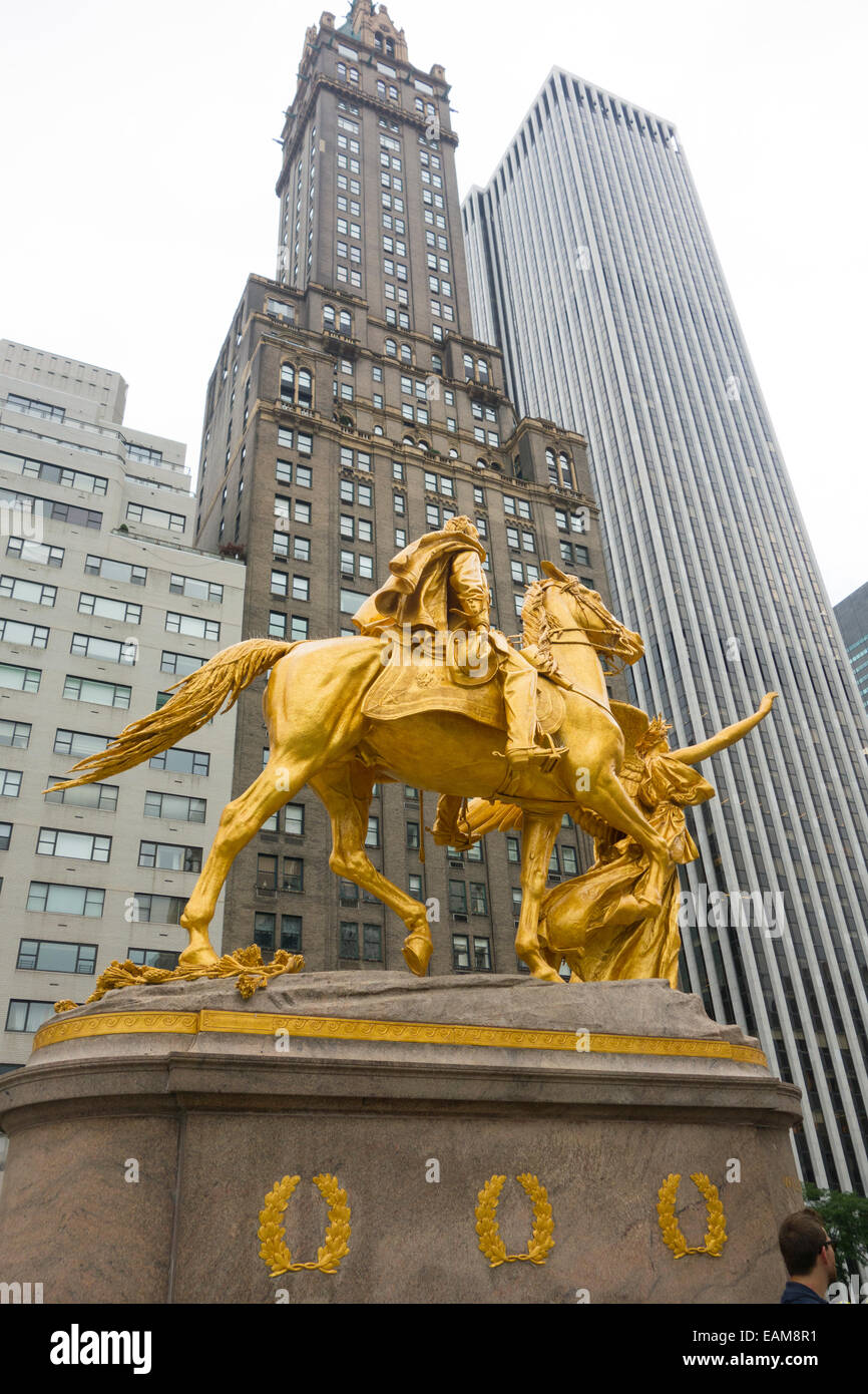 Equestrian statue of general william tecumseh sherman hi-res stock ...