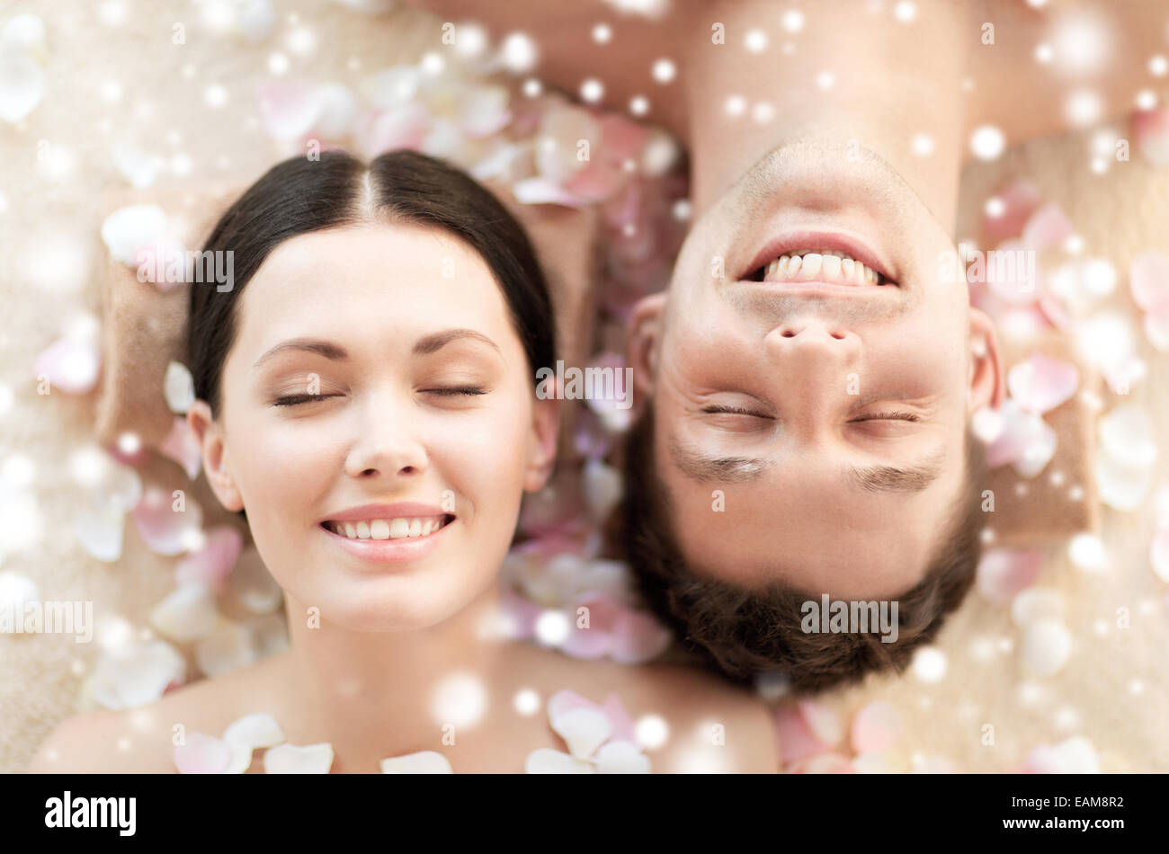 happy couple in spa Stock Photo - Alamy