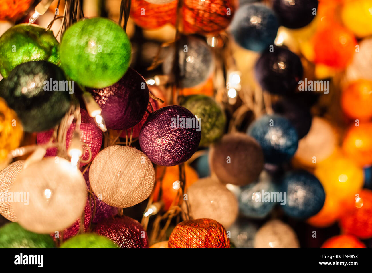 colorful decorative lights in a thai market stall in bangkok Stock ...