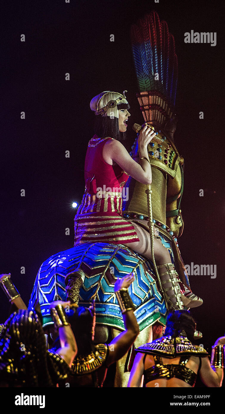 Katy Perry performing live on stage on her 'Prismatic World Tour' at ...