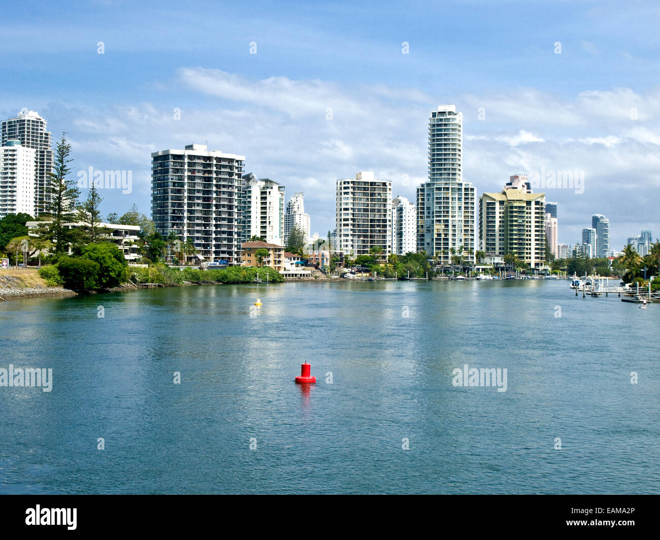 Australia: Buildings across the Nerang River, Surfers Paradise, Gold ...