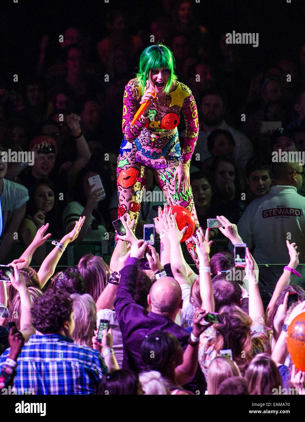 Katy Perry performing live on stage on her 'Prismatic World Tour' at ...