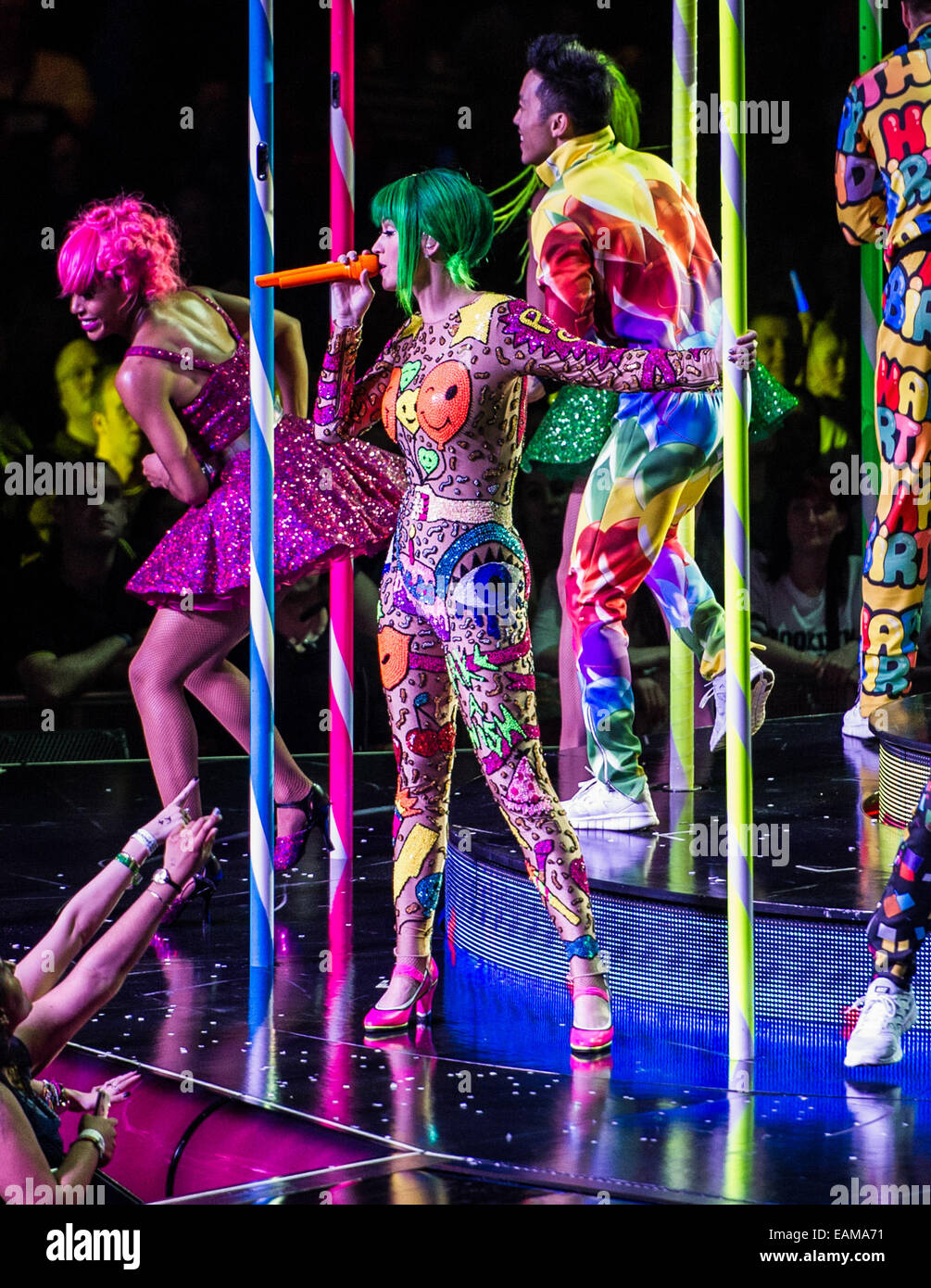 Katy Perry performing live on stage on her 'Prismatic World Tour' at ...