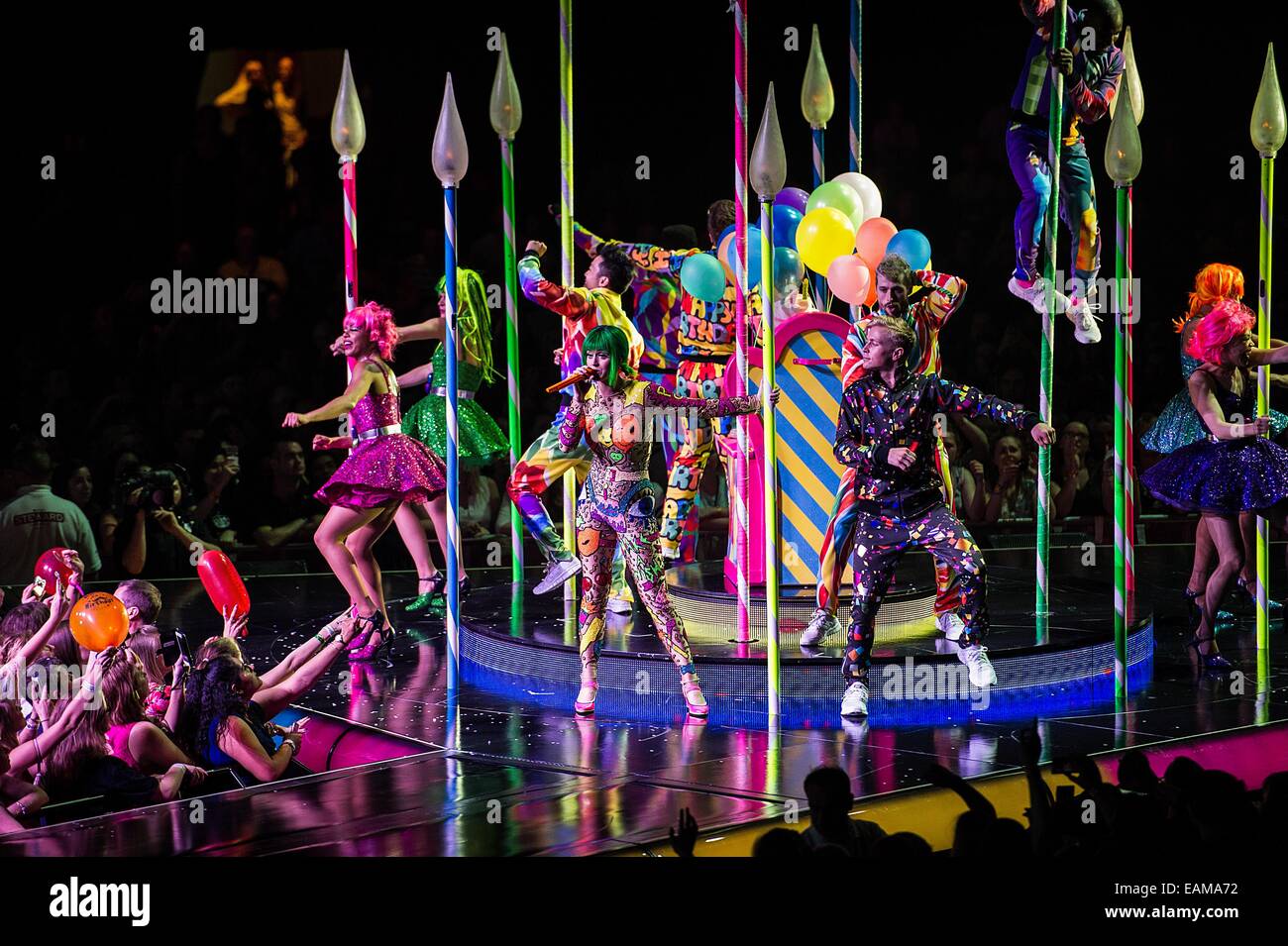 Katy Perry performing live on stage on her 'Prismatic World Tour' at ...