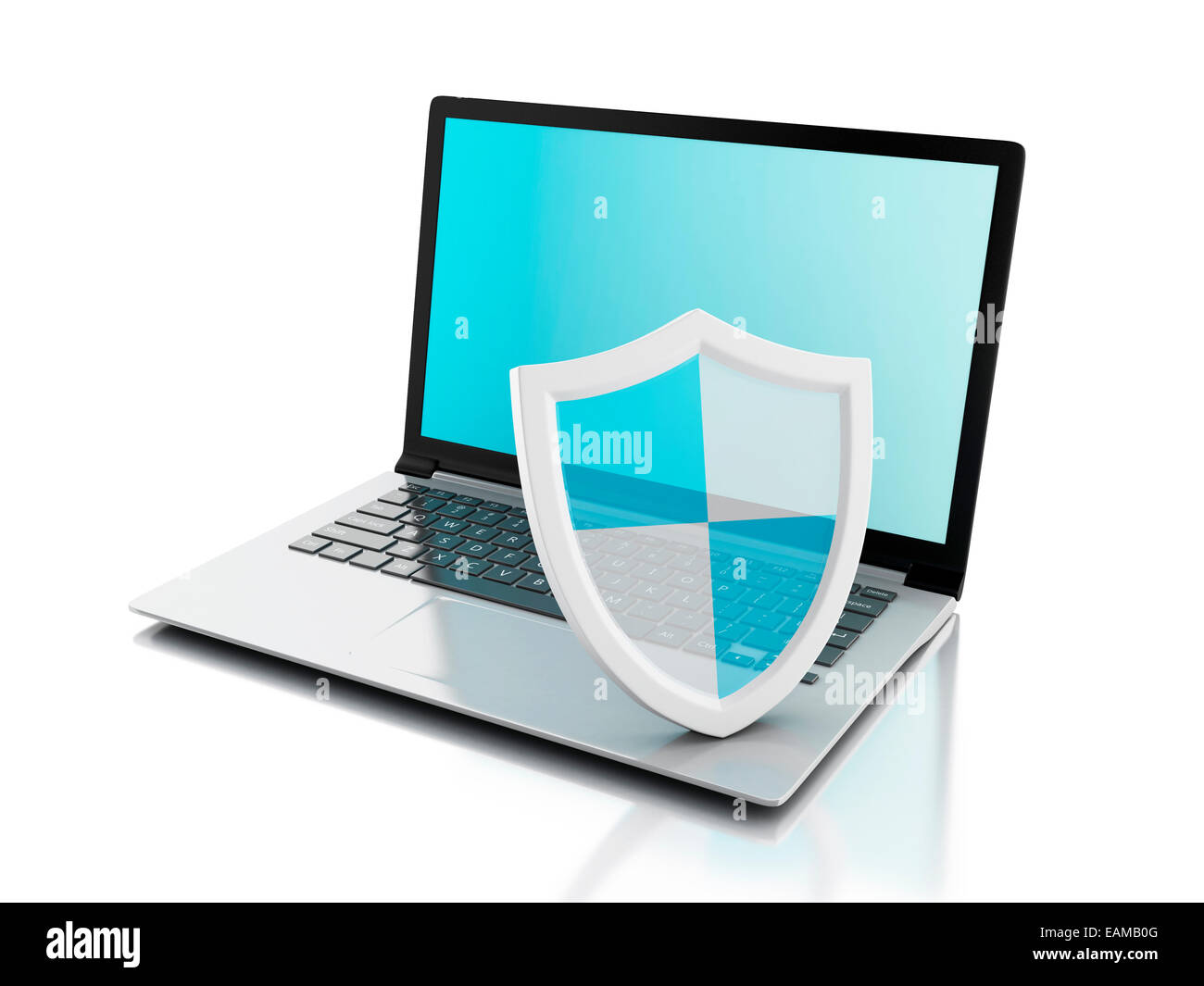 image of laptop with shield. internet security, antivirus concept on ...