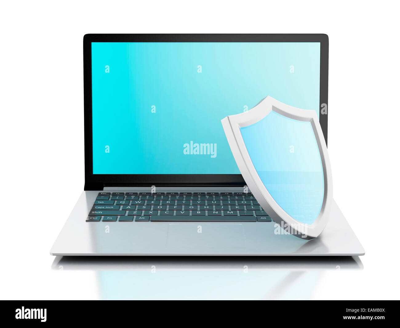 image of laptop with shield. internet security, antivirus concept on ...