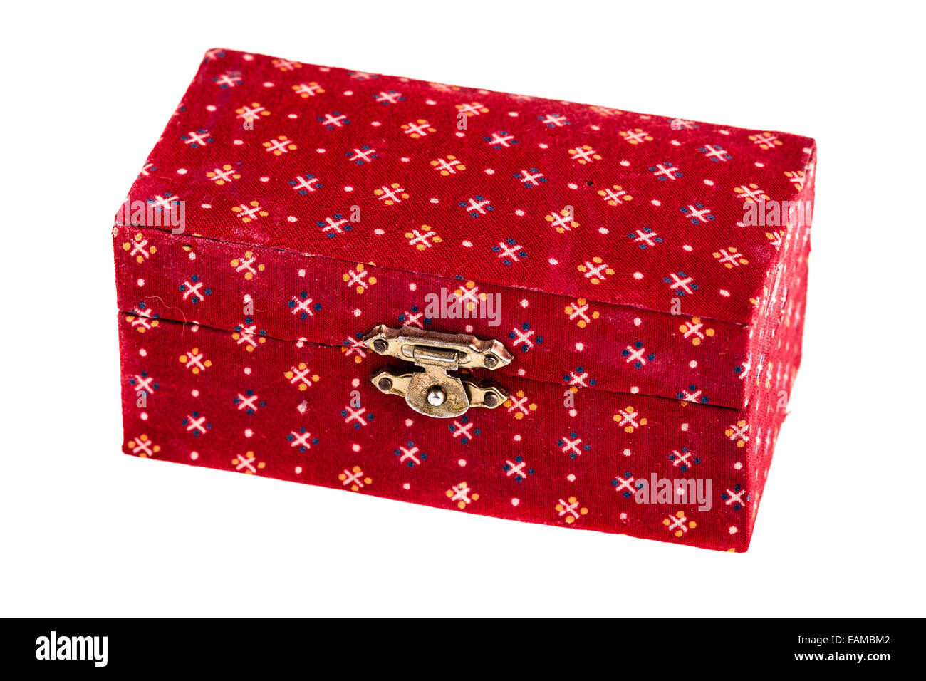a cute chinese rag covered box isolated over a white background Stock ...