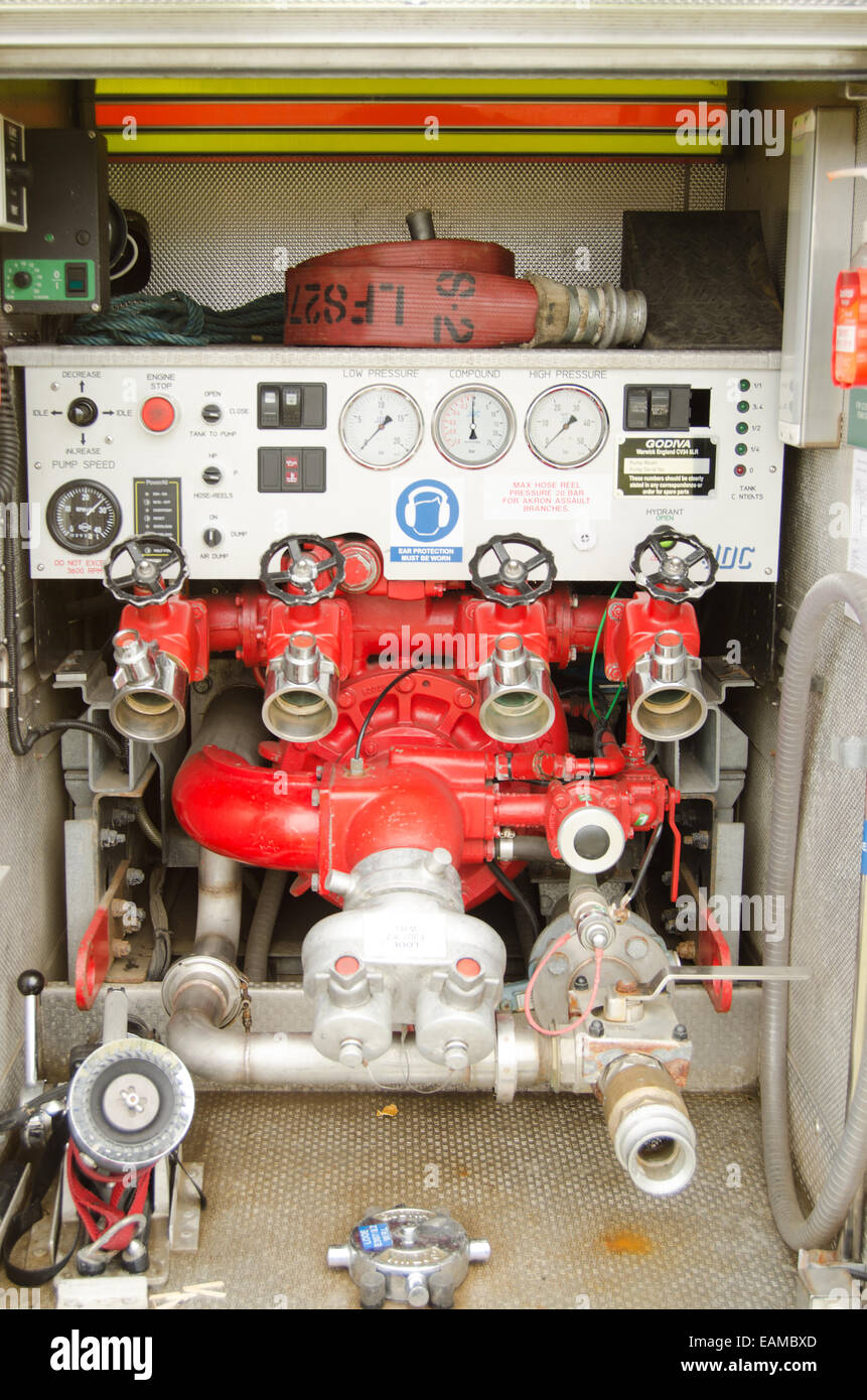 Interior of a fire engine Stock Photo - Alamy
