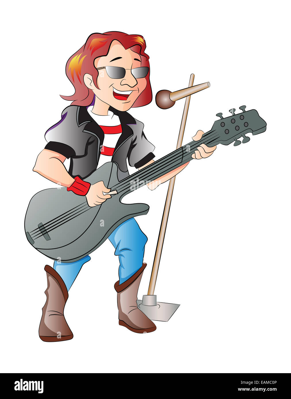 Rock band guitarist singing Cut Out Stock Images & Pictures - Alamy