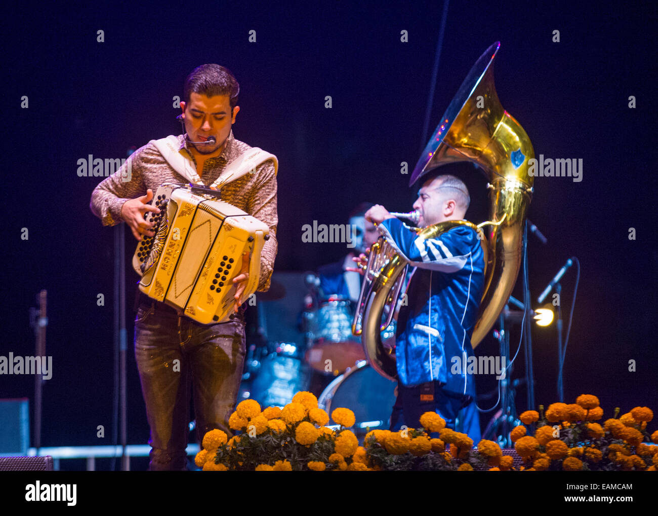 Singer Noel Torres perform live on stage at the Dia De Los Muertos ...