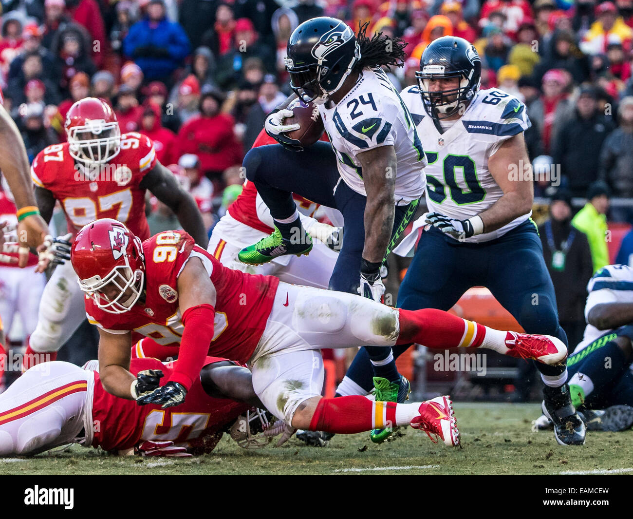 Kansas City, MO, USA. 16th Nov, 2014. Seattle Seahawks running back ...