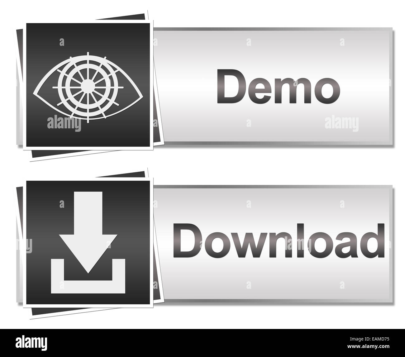 Demo Download Buttons Black Stock Photo - Alamy