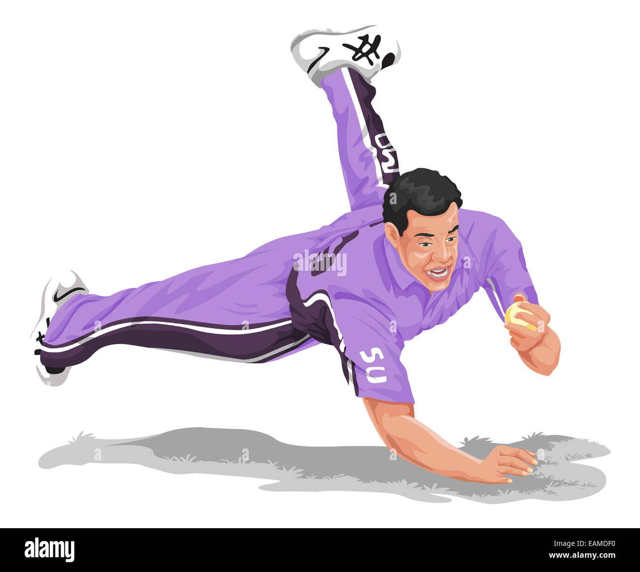 Cricket ball and fielder Cut Out Stock Images & Pictures - Alamy