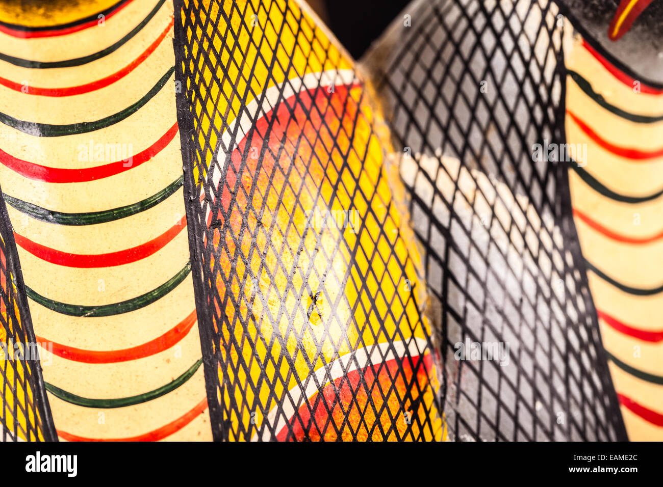 detail of an ancient and colorful sri lankan Raksha Mask Stock Photo ...