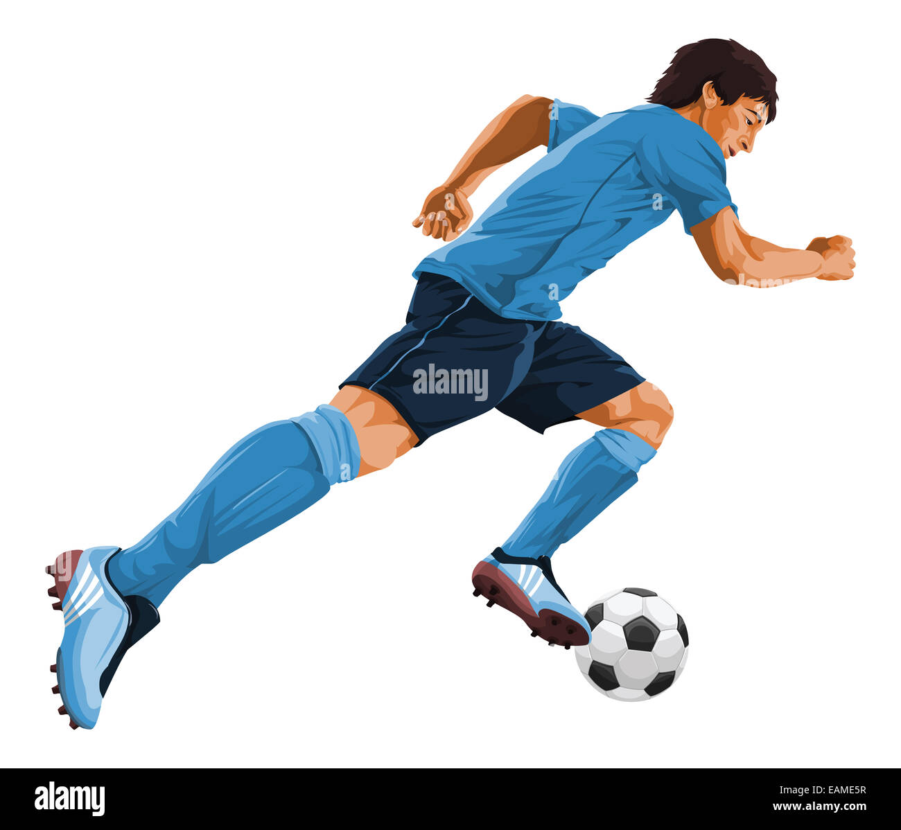 Soccer Player Kicking Vector