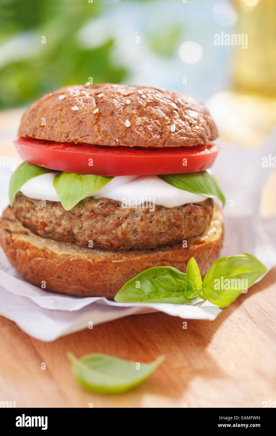 Caprese cheeseburger hi-res stock photography and images - Alamy