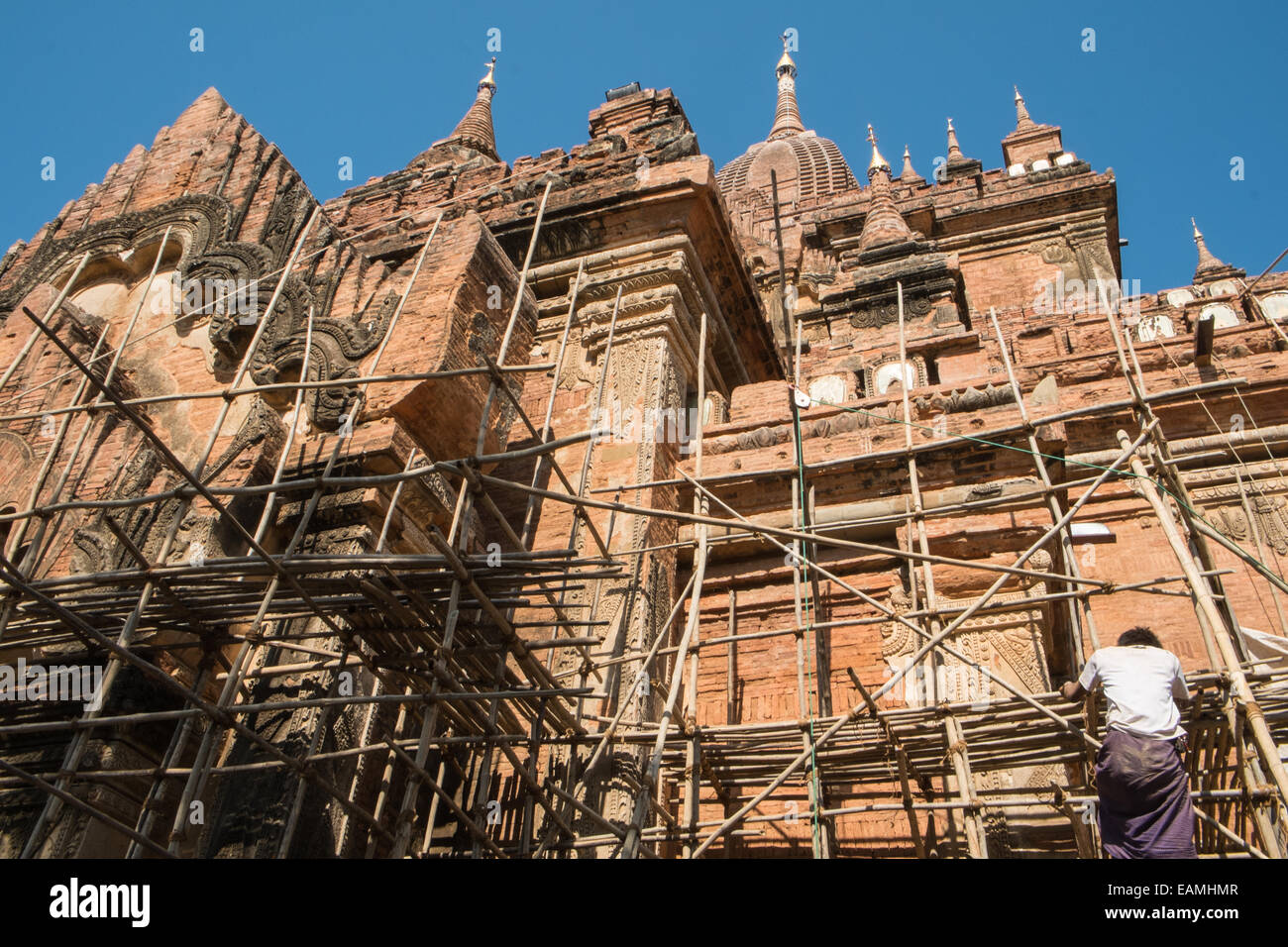 Restoration by Indian donations to repair Ananda Temple,Pagan,Bagan ...