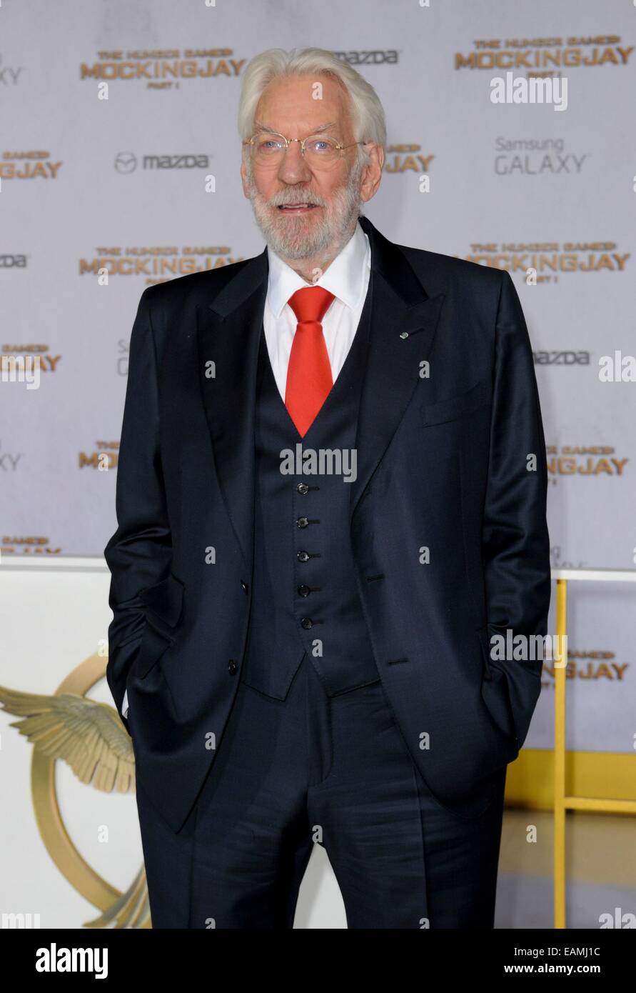 Los Angeles, CA, USA. 17th Nov, 2014. Donald Sutherland at arrivals for ...