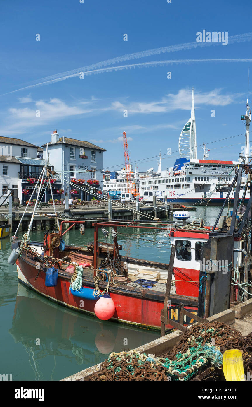 Camber Dock and the Bridge Tavern Portsmouth Hampshire England UK Stock ...